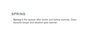 Seasons of the year for kids and children | PPTX