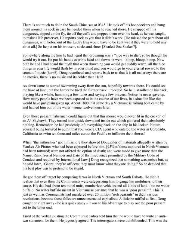 Sea Story (SN Doug Hegdahl) | PDF