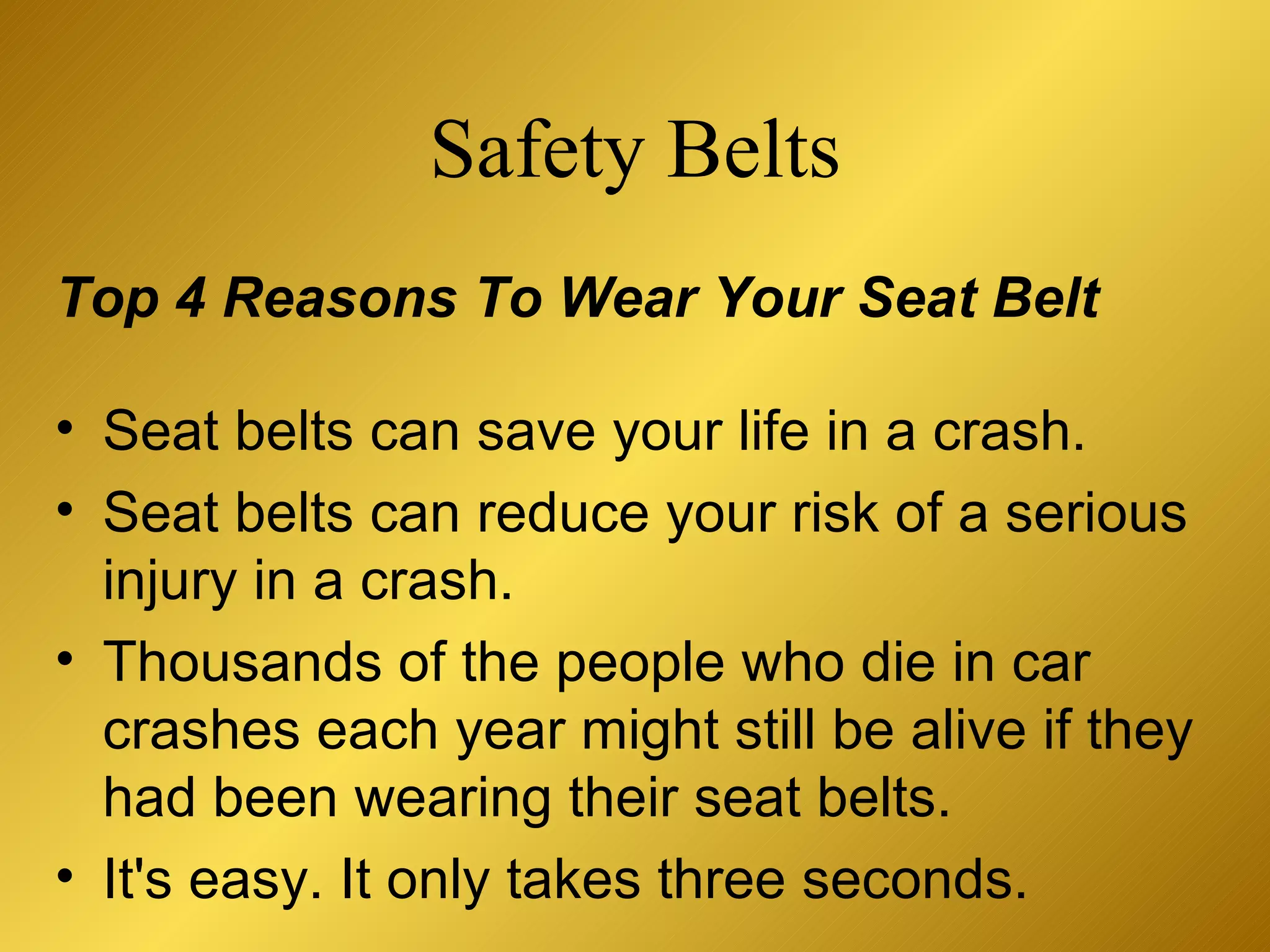 Seatbelt Safety Overlooked | PPT