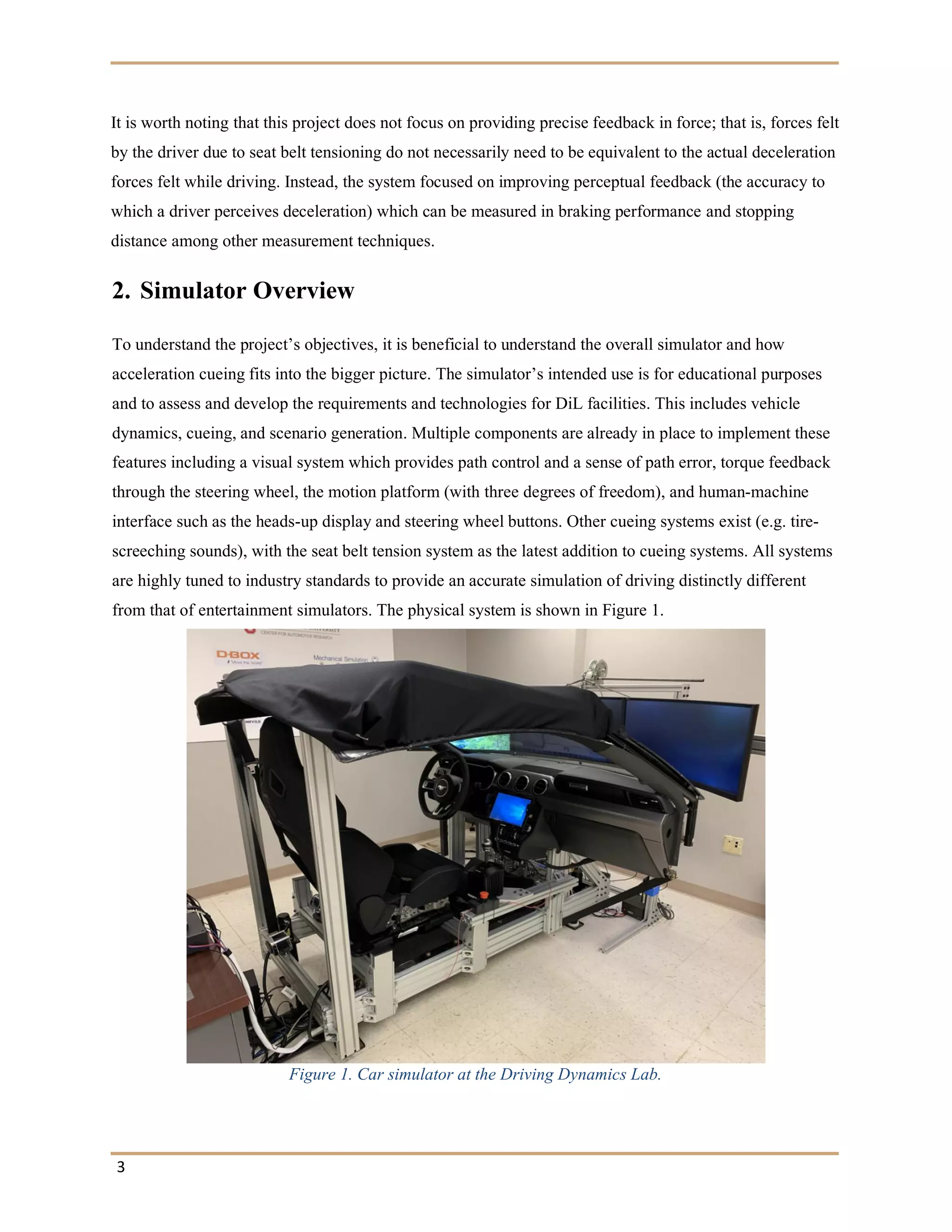 Cueing Deceleration Forces for Auto Simulators | PDF