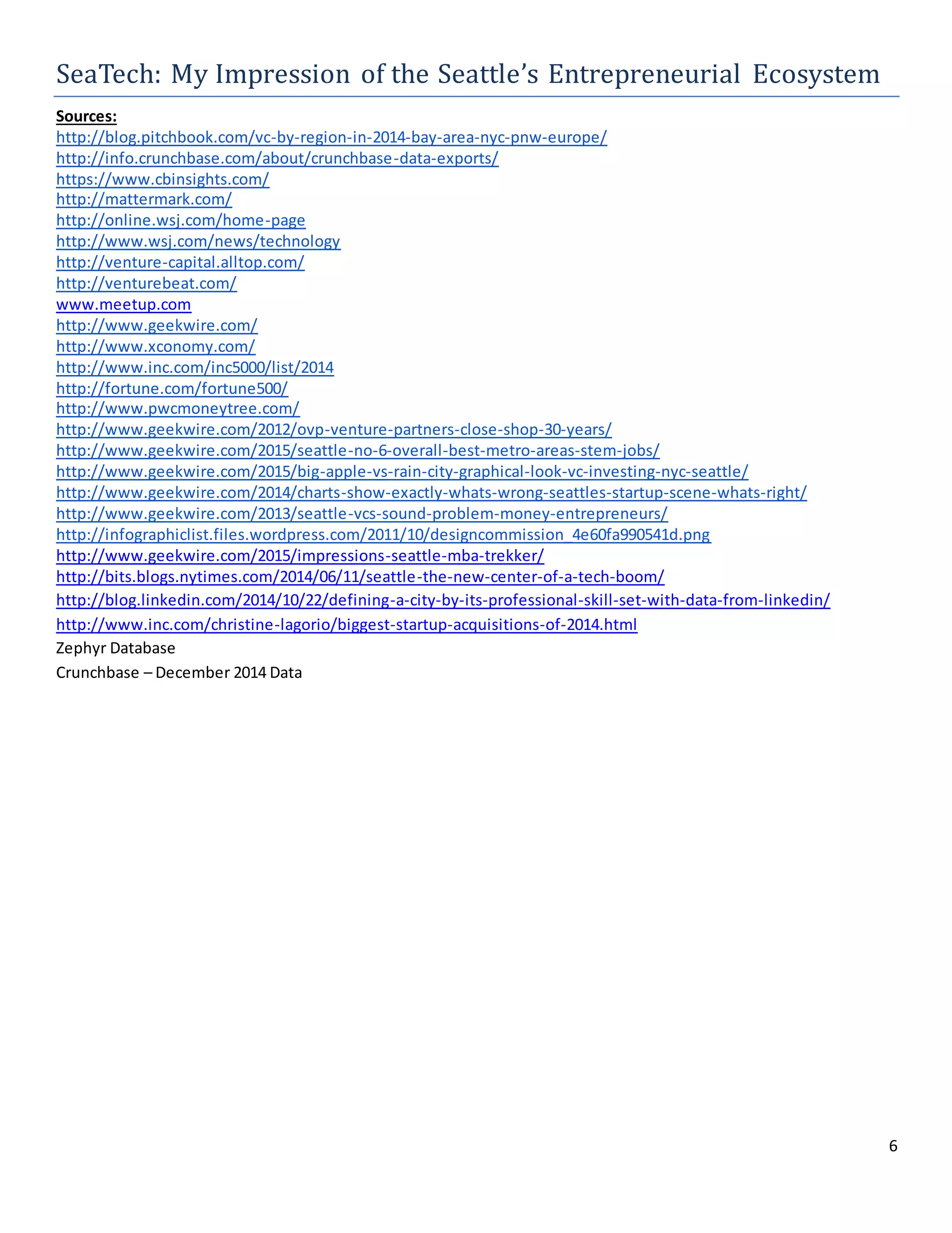 Seattle Venture Capital Ecosystem | DOCX