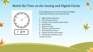 S.E.A Mathematics Reading time and the different types of clocks | PPTX
