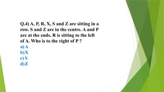 Seating Arrangement order.pptx for aptitude | PPTX