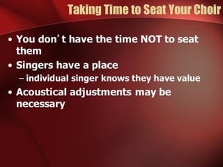 Seating, Placement, and Vital Colors | PPT