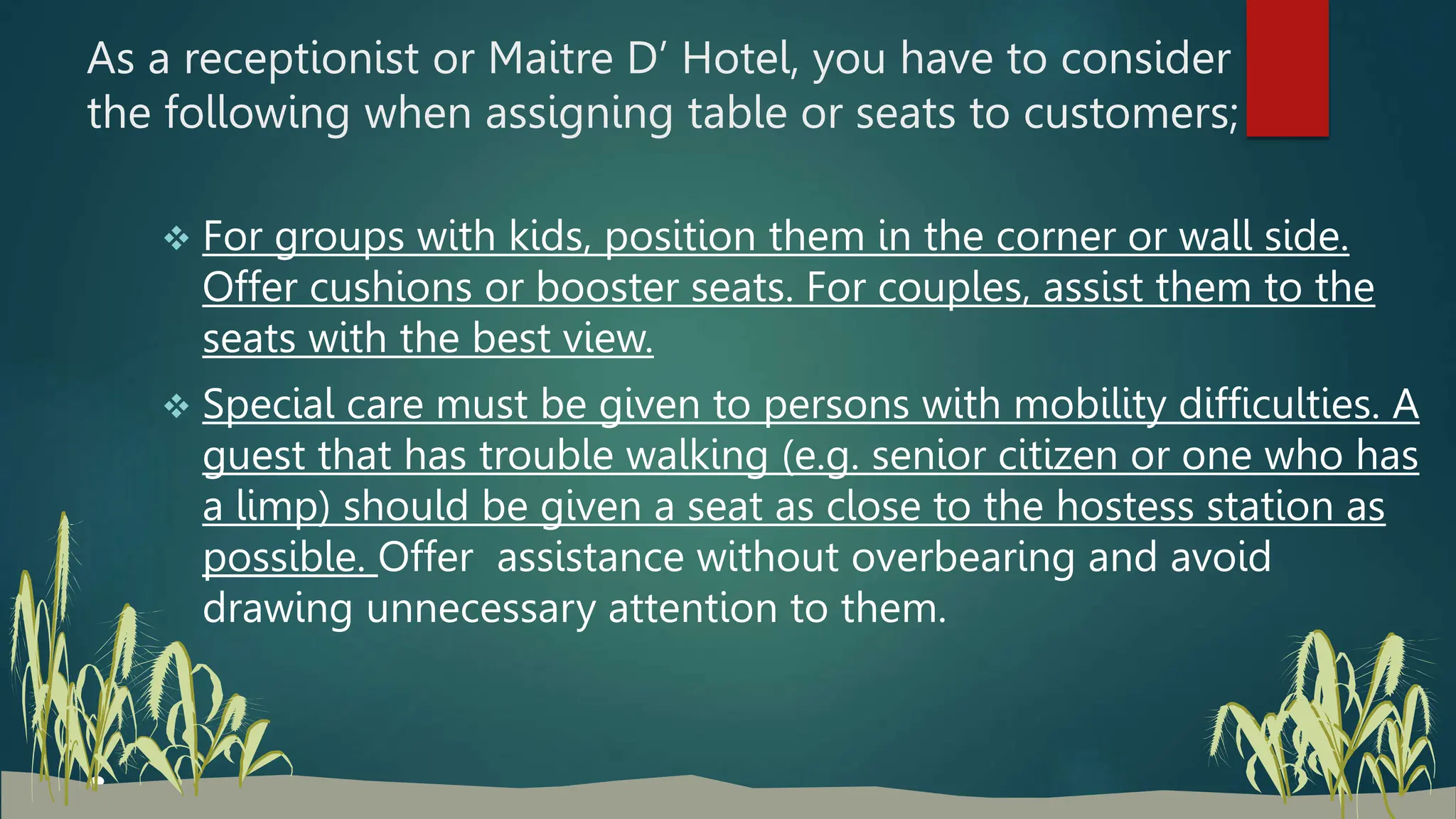 Seating the Guest Module 2 Week 3 & 4.pptx