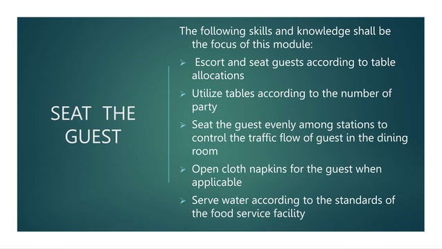 Seating the Guest Module 2 Week 3 & 4.pptx