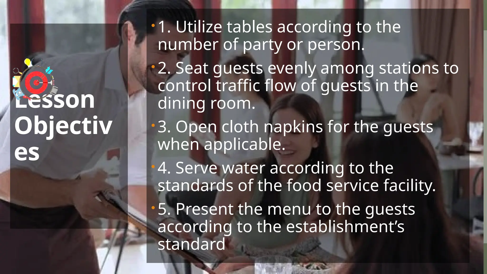 Seating the Guest-Food and Beverage Services | PPTX