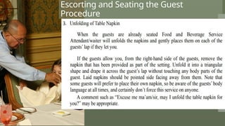Seating the Guest-Food and Beverage Services | PPTX