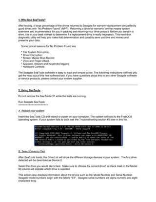 Seatools dos-guide | PDF