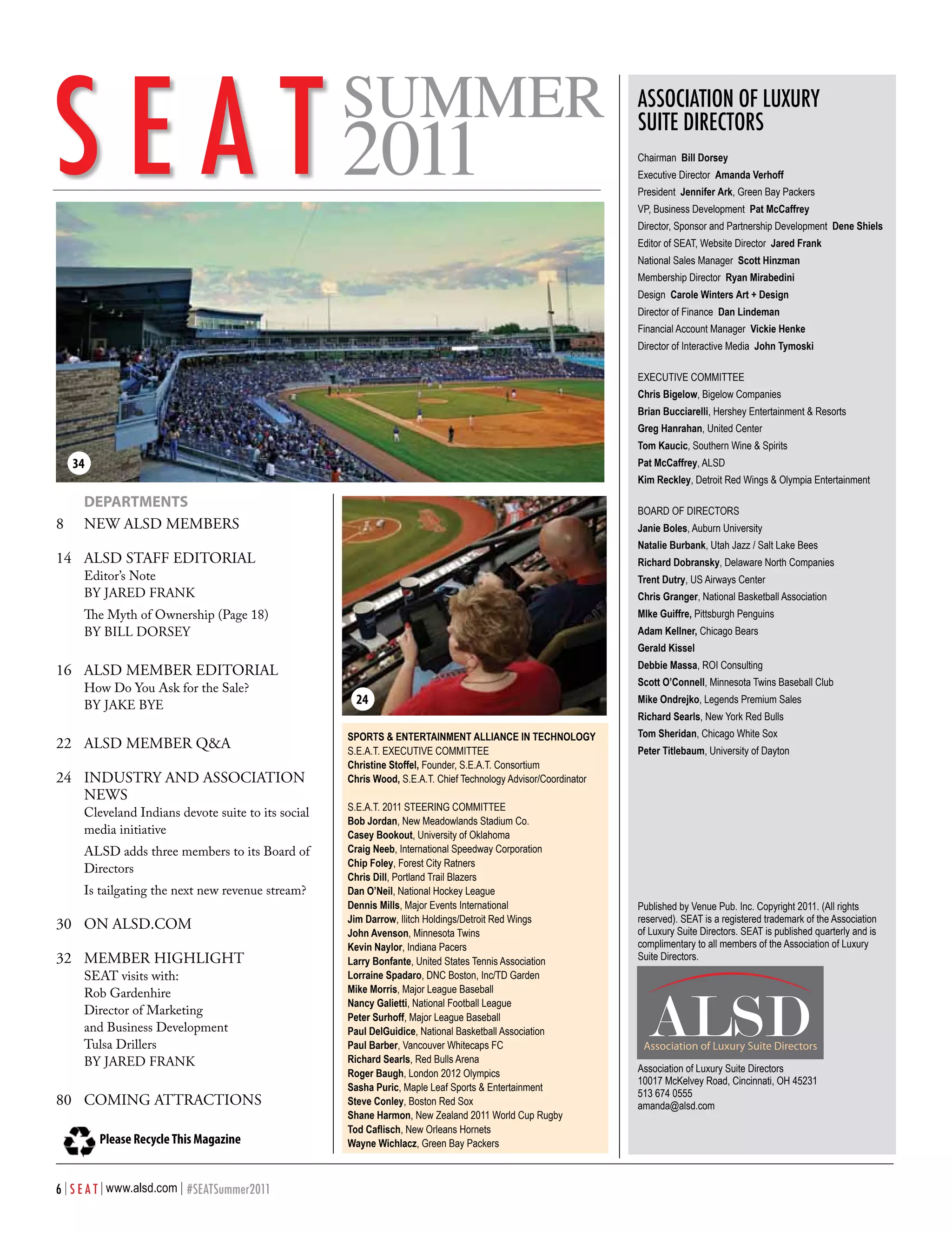 SEAT magazine, published by the Association of Luxury Suite Directors | PDF