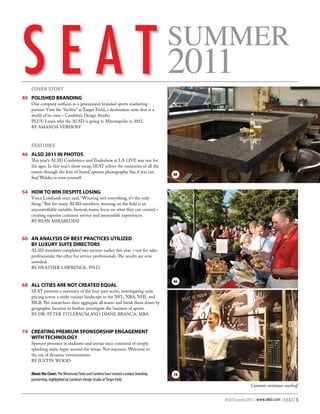 SEAT magazine, published by the Association of Luxury Suite Directors ...