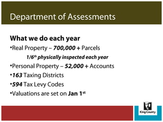 King County Assessor's Office presentation on property values | PPT ...