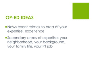 Op-ed writing and pitching for college students | PDF