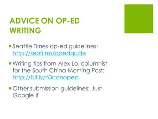 Op-ed writing and pitching for college students | PDF