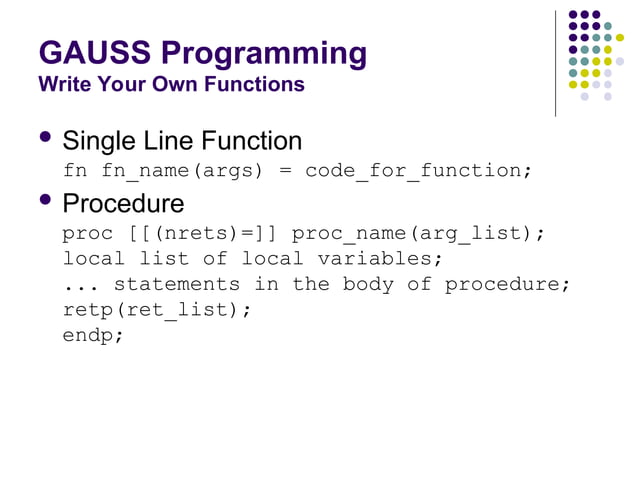 Materi Kursus Spatial Econometrik Analisis menggunakan GAUSS bagian 2.ppt