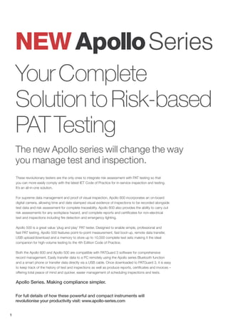 Seaward PAT Testing Solutions - Portable Appliance Testers | PDF