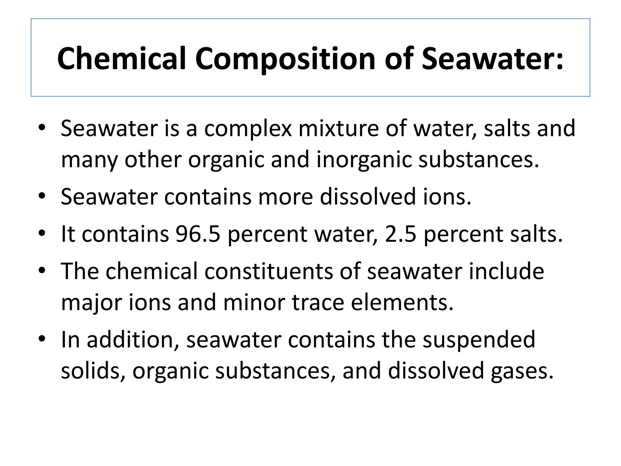 Seawater and its properties | PDF