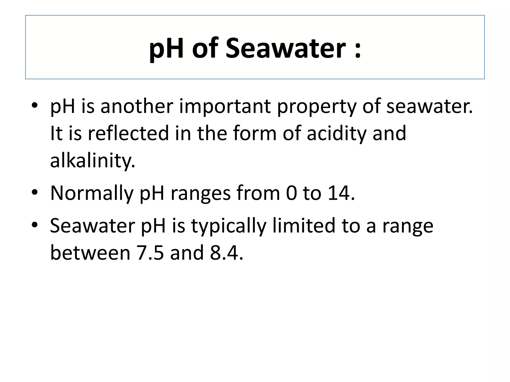 Seawater and its properties | PDF