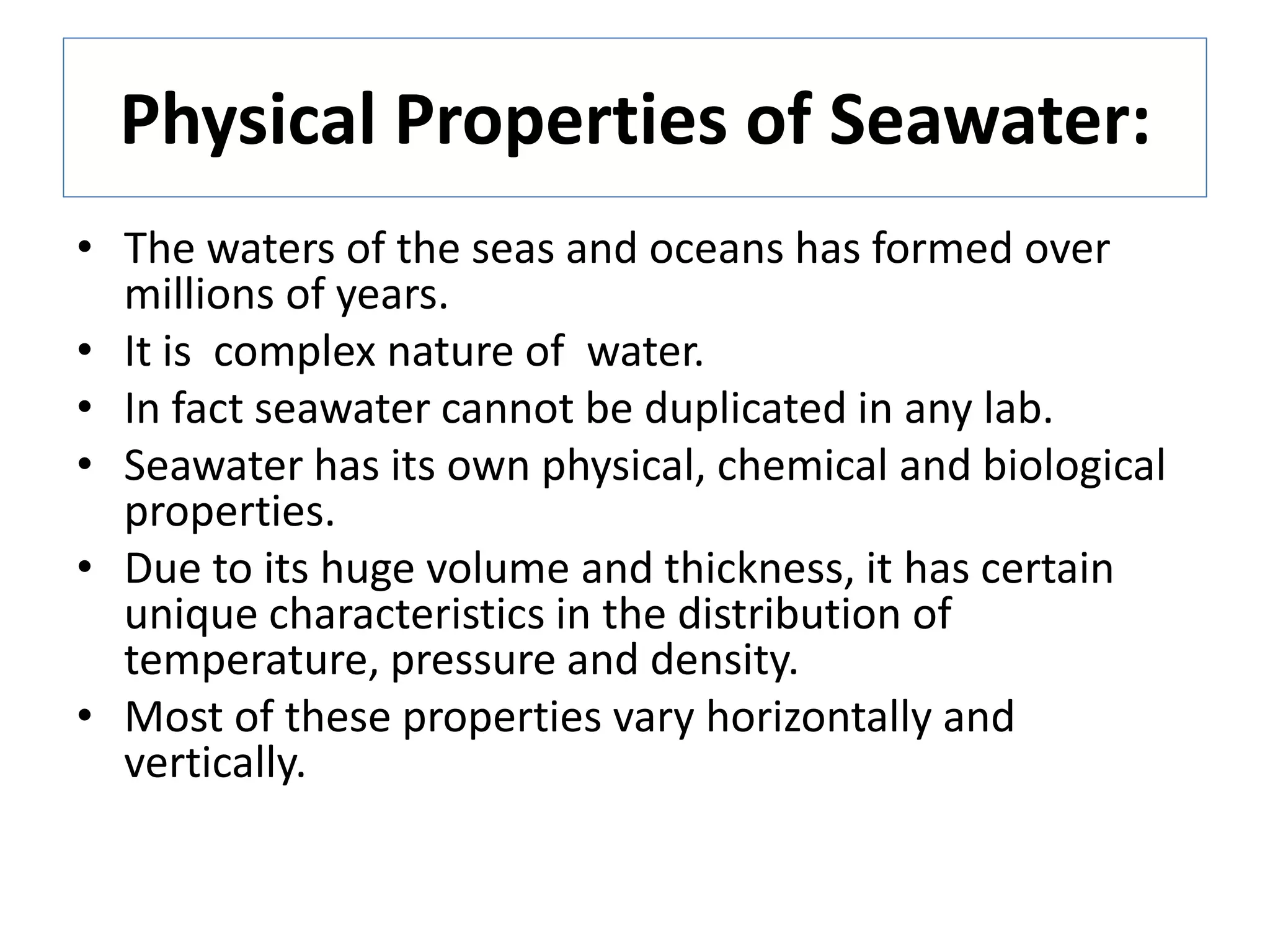 Seawater and its properties | PDF