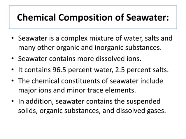 Seawater and its properties | PDF