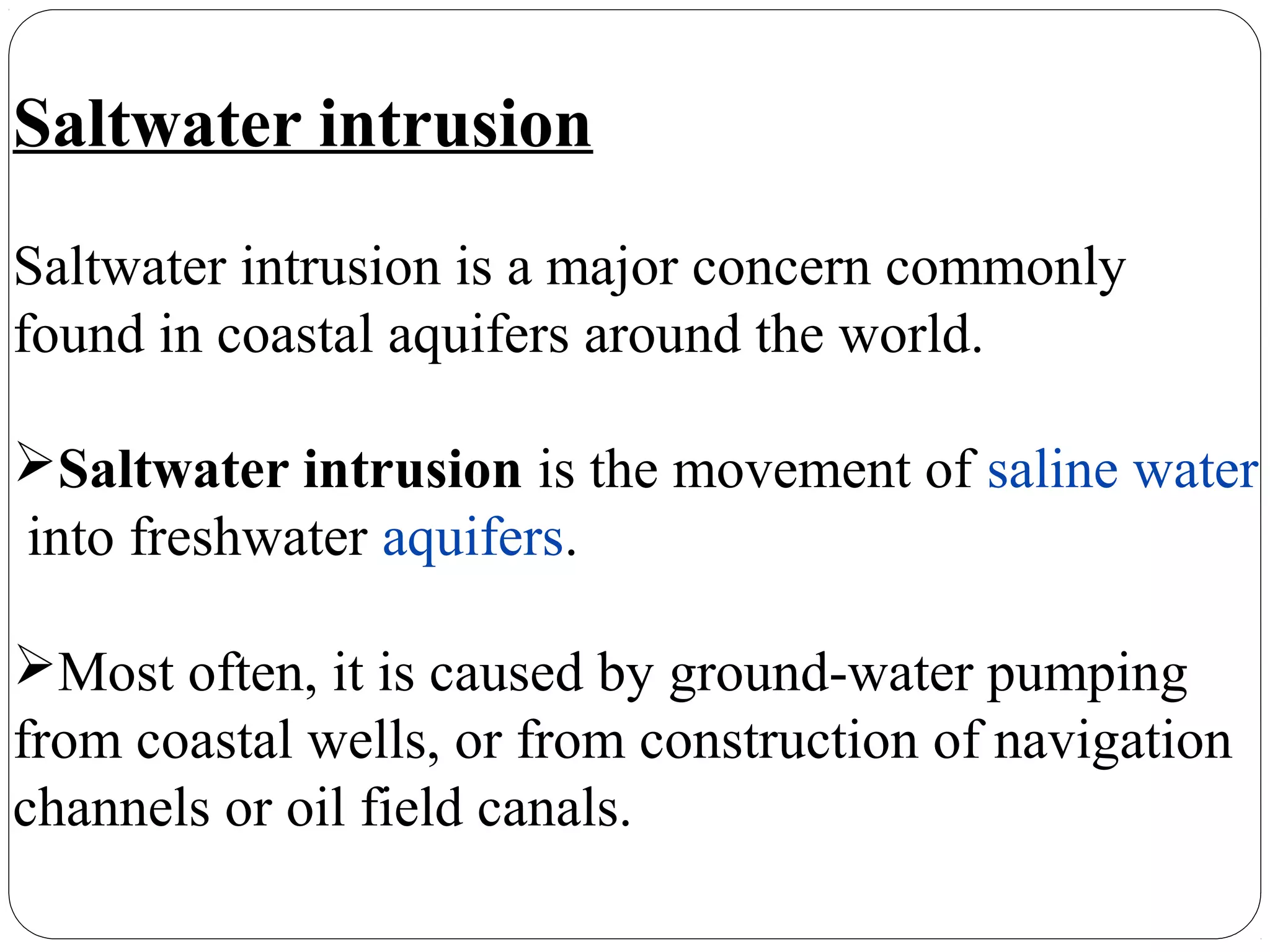 Sea water intrusion | PPT