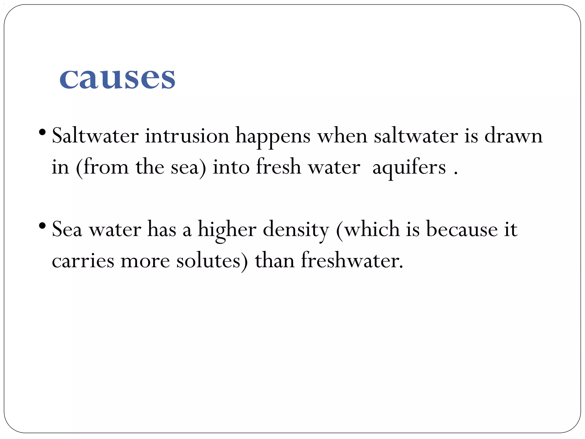 Sea water intrusion | PPT