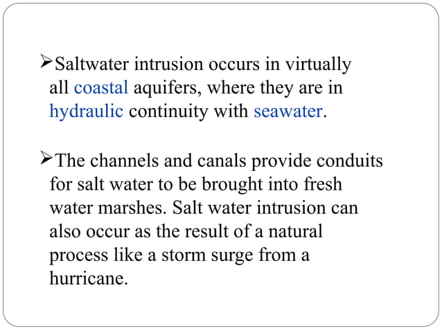 Sea water intrusion | PPT