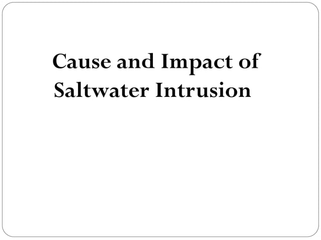 Sea water intrusion | PPT | Diving | Sports