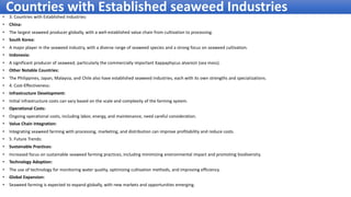 Seaweed farming, Infrastructure developments Research trends, Marketing ...
