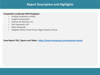 Seaweed Market PPT 2021: Size, Growth, Demand and Forecast till 2026 | PPTX