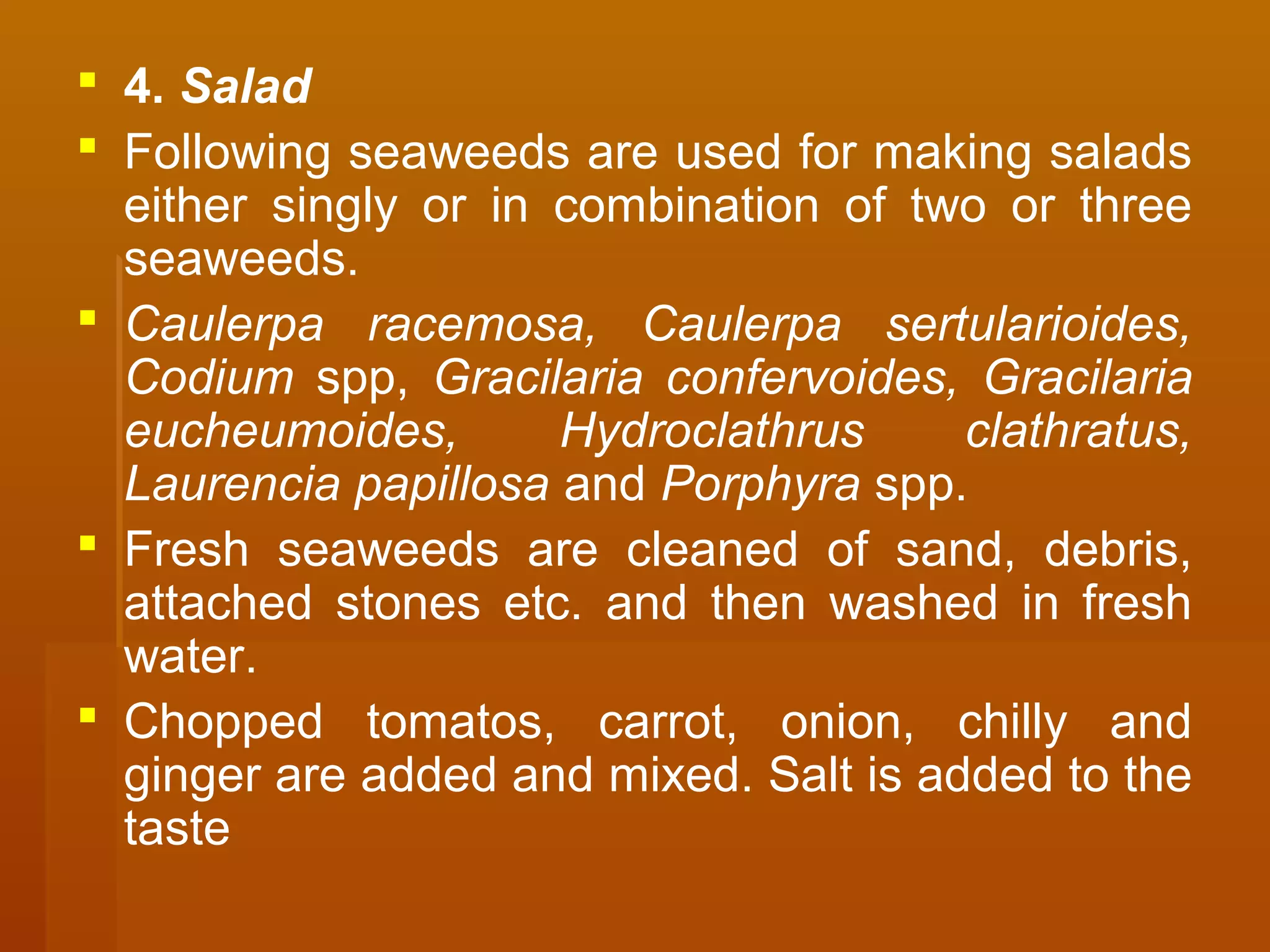 Seaweeds products, processing and utilization | PPT
