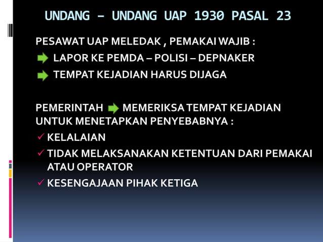 SEBAB – SEBAB PELEDAKAN PESAWAT UAP.ppt
