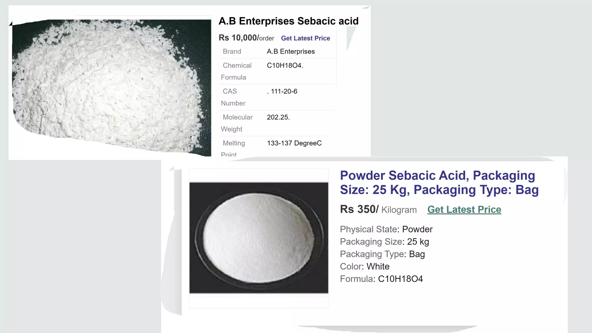 Sebacic acid - database | PPT