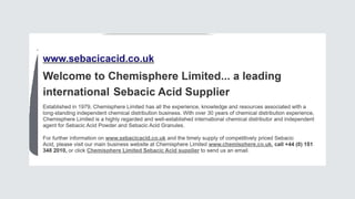 Sebacic acid - database | PPT