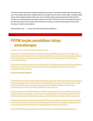 Sebanyak 11 anjakan yang terkandung dalam pelan pembangunan pendidikan ...