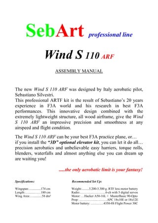 Sebart Wind S 110e assembly manual | PDF