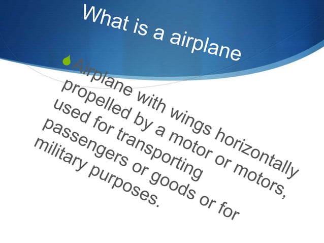 evolution of airplane presentation | PPTX