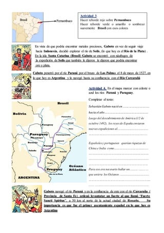 Sebastián Gaboto y la ocupación del territorio argentino | DOCX