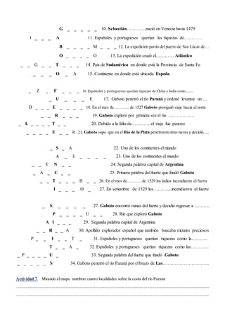 Sebastián Gaboto y la ocupación del territorio argentino | DOCX