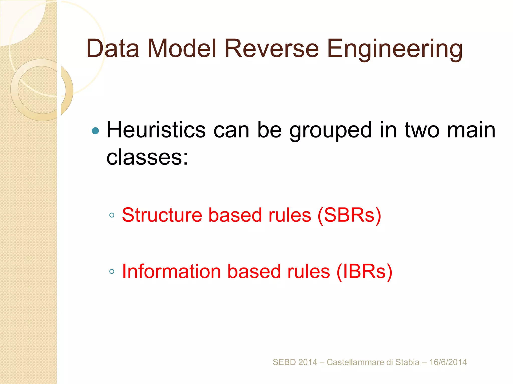 Reverse Engineering of Data Models from Legacy Spreadsheets-Based Systems: An Industrial Case ...