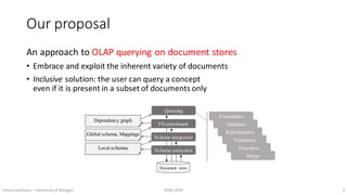 [SEBD2020] OLAP Querying of Document Stores in the Presence of Schema Variety | PPT