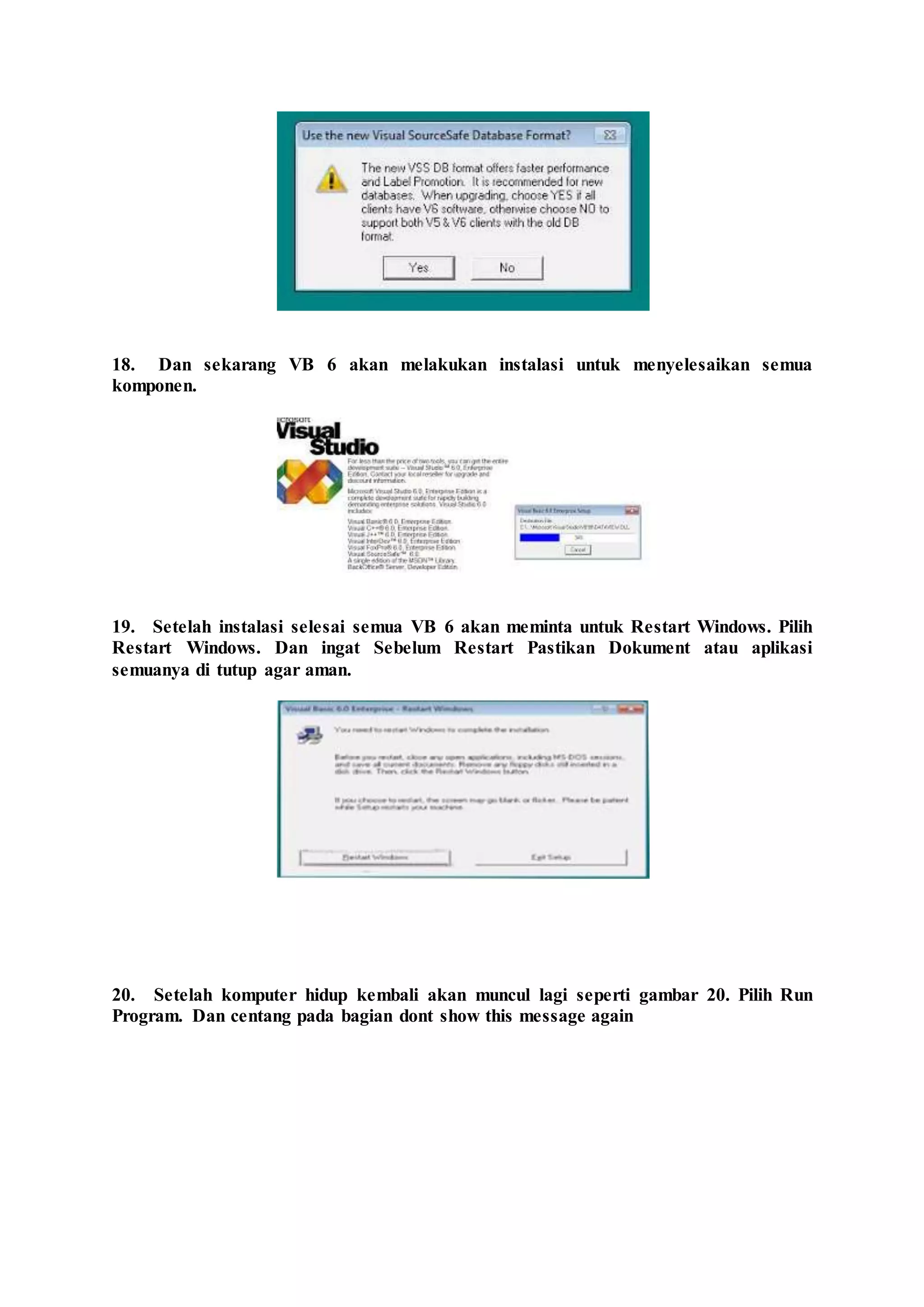 Sebelum menginstall vb6 pada windows 7 | PDF
