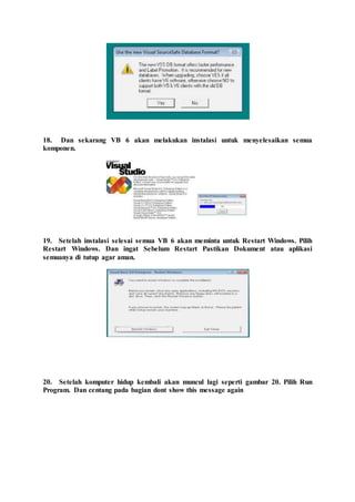 Sebelum menginstall vb6 pada windows 7 | PDF