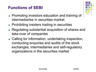 Sebi | PPT | Stocks and Bonds | Personal Investing