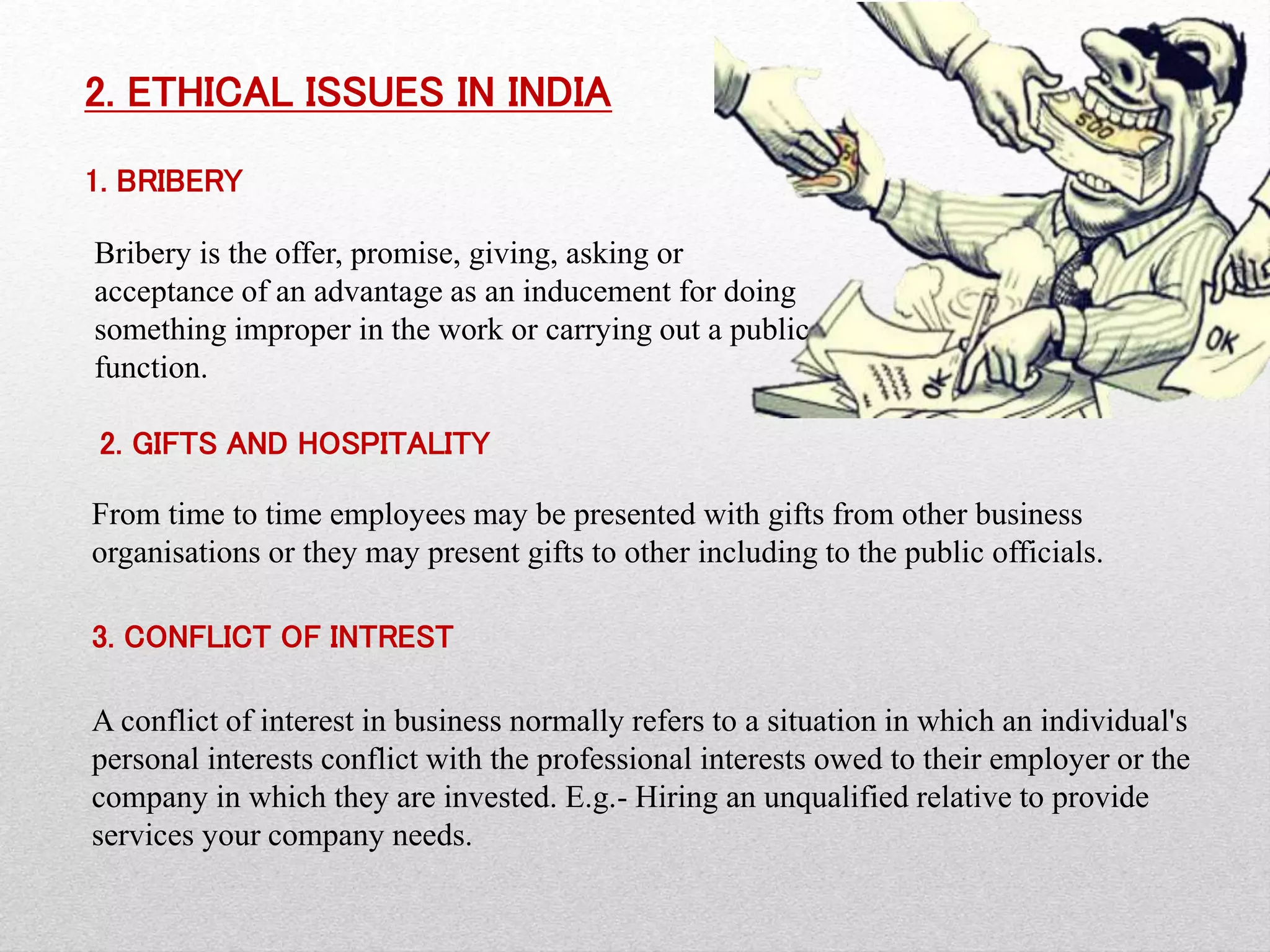 Ethical Issues in Indian Business | PPTX