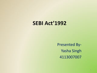 Sebi act’1992 | PPTX