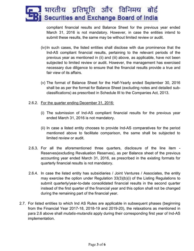 Sebi circular on revised formats for financial result 05.07.2016