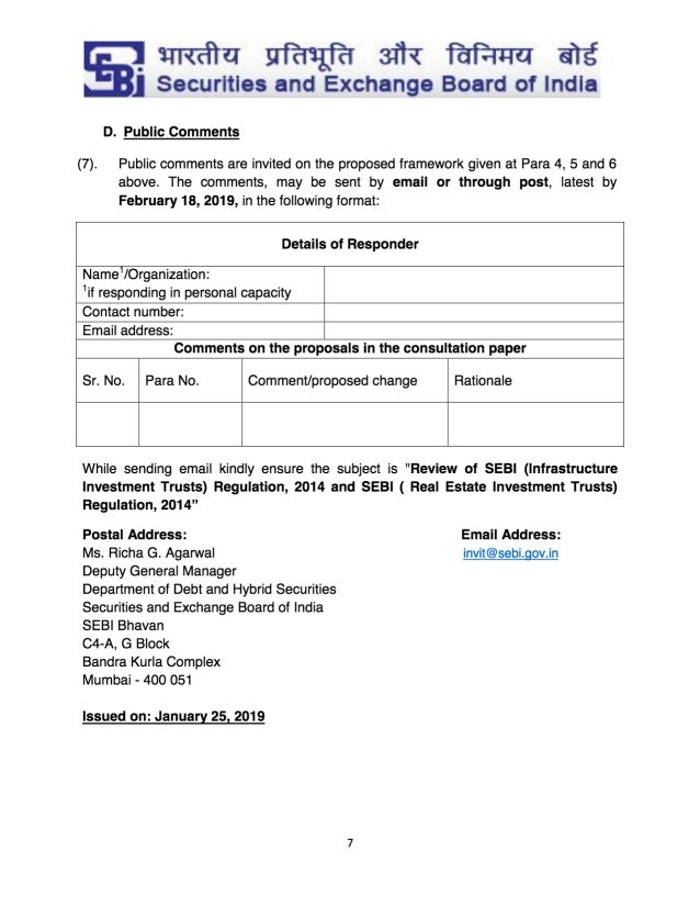 SEBI _ Consultation paper for Amendment of SEBI (Infrastructure Inves…