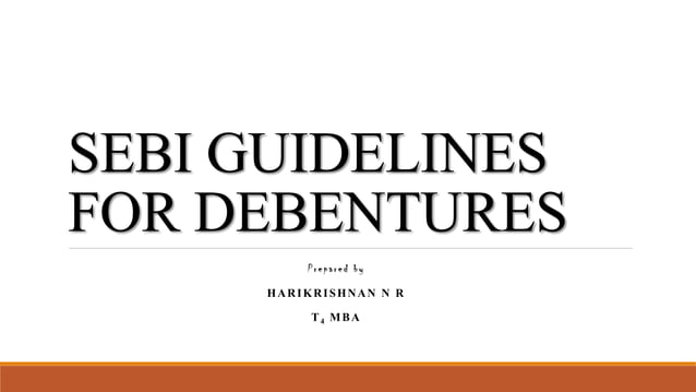 Sebi guidelines for debentures | PDF