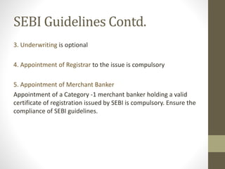 Sebi(icdr)regulations and rights issue | PPTX